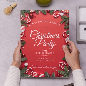 Editable Work Christmas Party Invitation, Printable Office Christmas ...