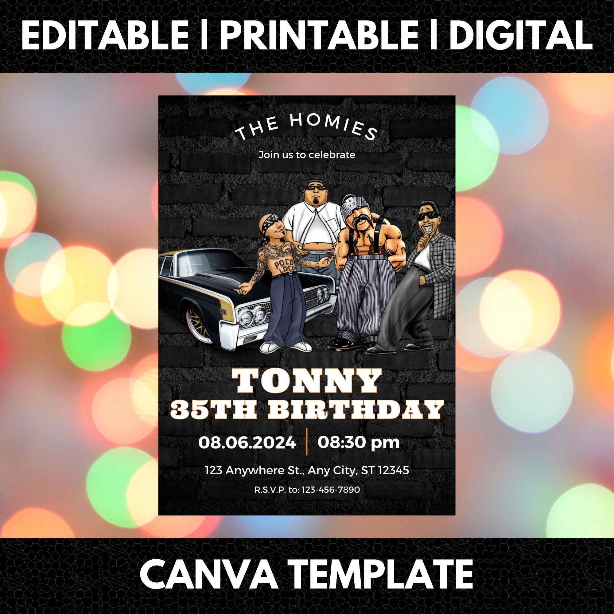 Editable Cholo Birthday Invitation: Gangster Party Invite - Etsy