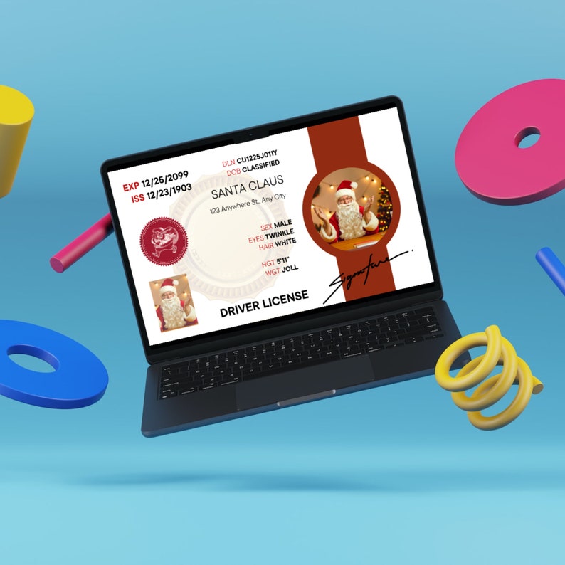 Editable Santa Drivers License Template Printable Santa Claus - Etsy