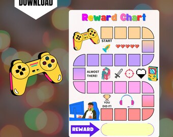 Video Game Reward Chart, Video Game Behavior Chart, Video Game Goal ...
