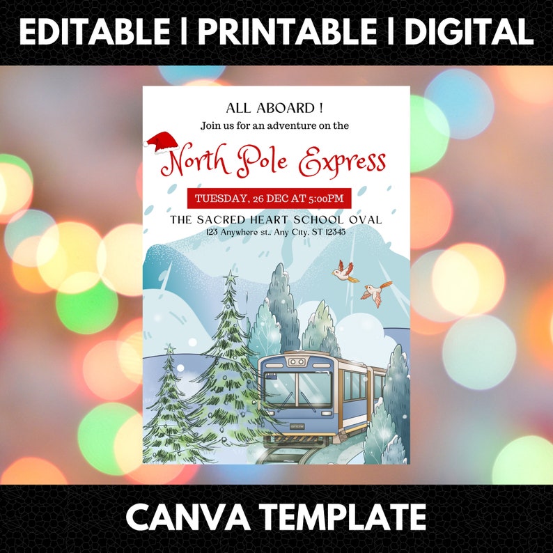 Editable North Pole Express Invitation Printable North Pole - Etsy