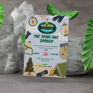 Editable Survivor Birthday Invitation: Explorer Adventure Party - Etsy