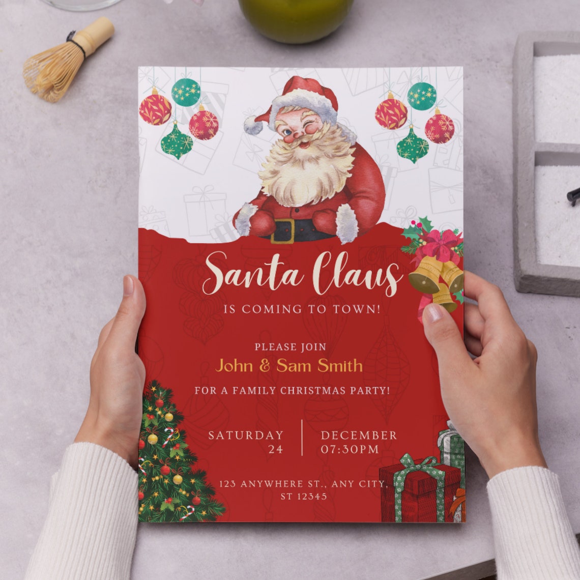 Editable Santa Claus is Coming to Town Invitation Printable - Etsy