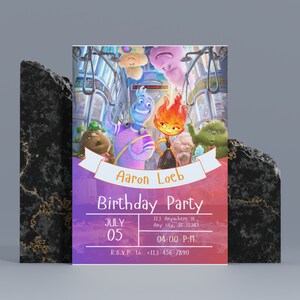 Editable Elemental Birthday Party Invitation, Elemental Invitation ...