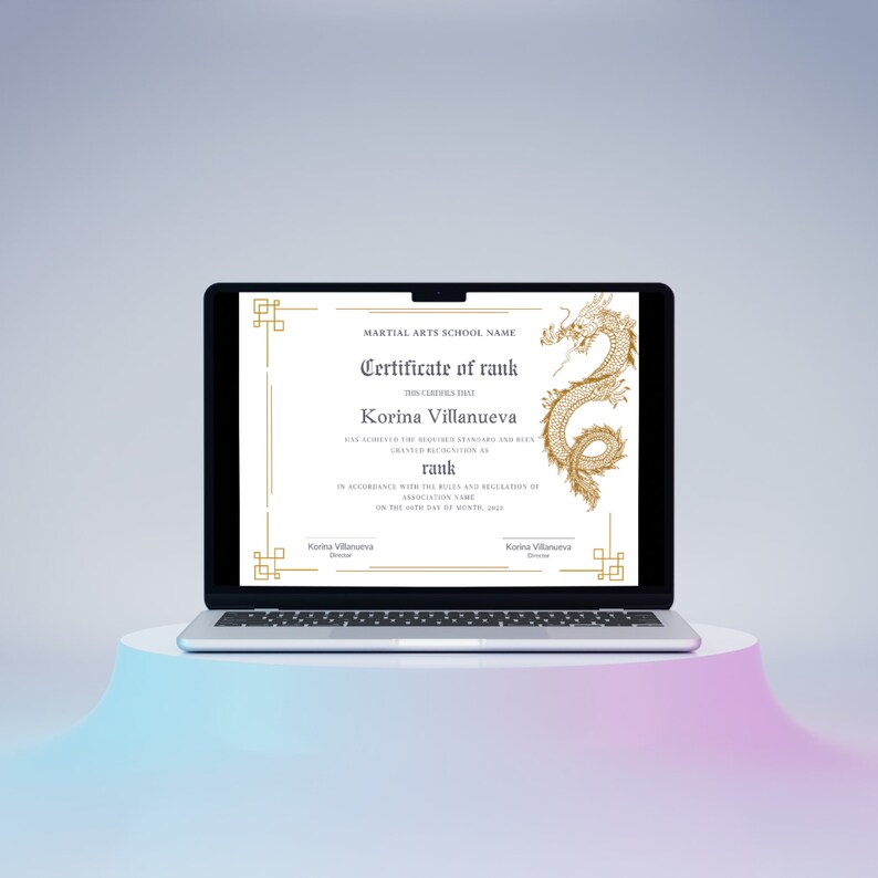Editable Certificate of Rank Rank Certificate Digital - Etsy