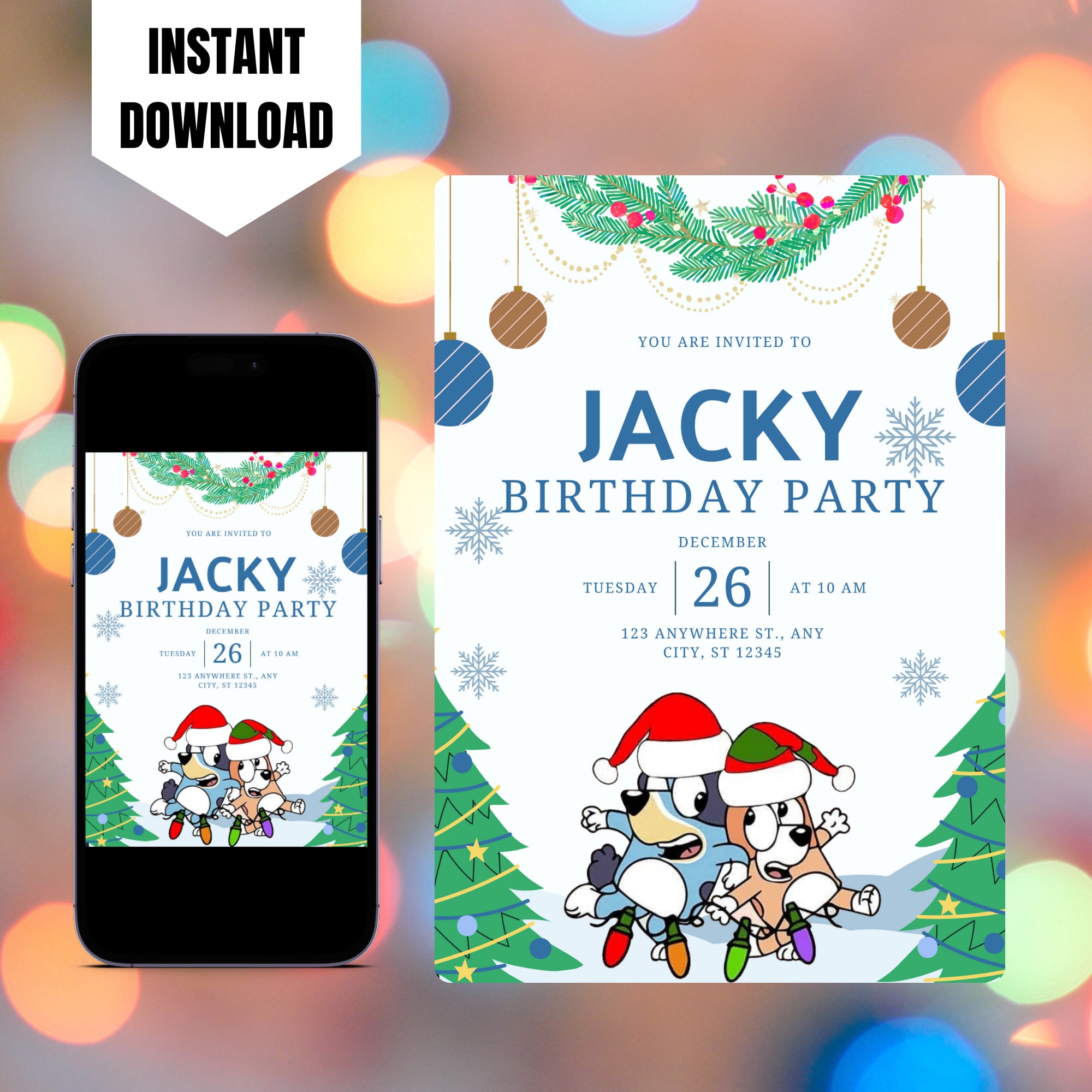 Editable Bluey Birthday Party Invitation Printable Bluey - Etsy