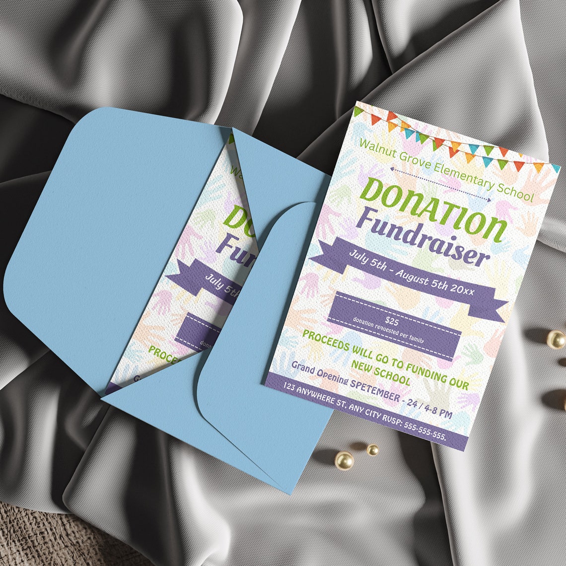 Editable Donation Fundraiser Flyer Template, Digital PTA PTO Fundraiser ...