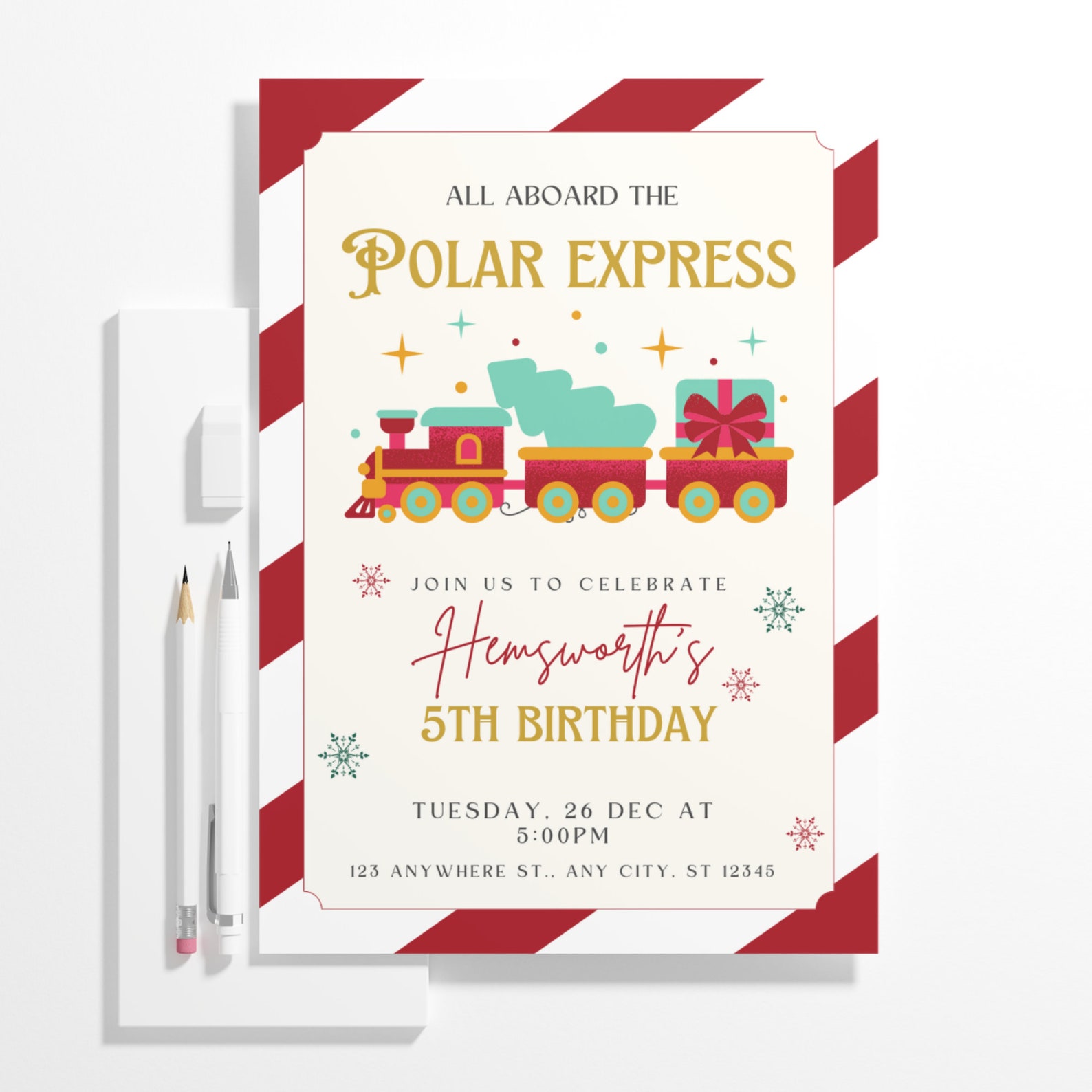 Editable Polar Express Birthday Invitation Printable Polar - Etsy