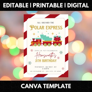 Editable Polar Express Birthday Invitation, Printable Polar Express ...