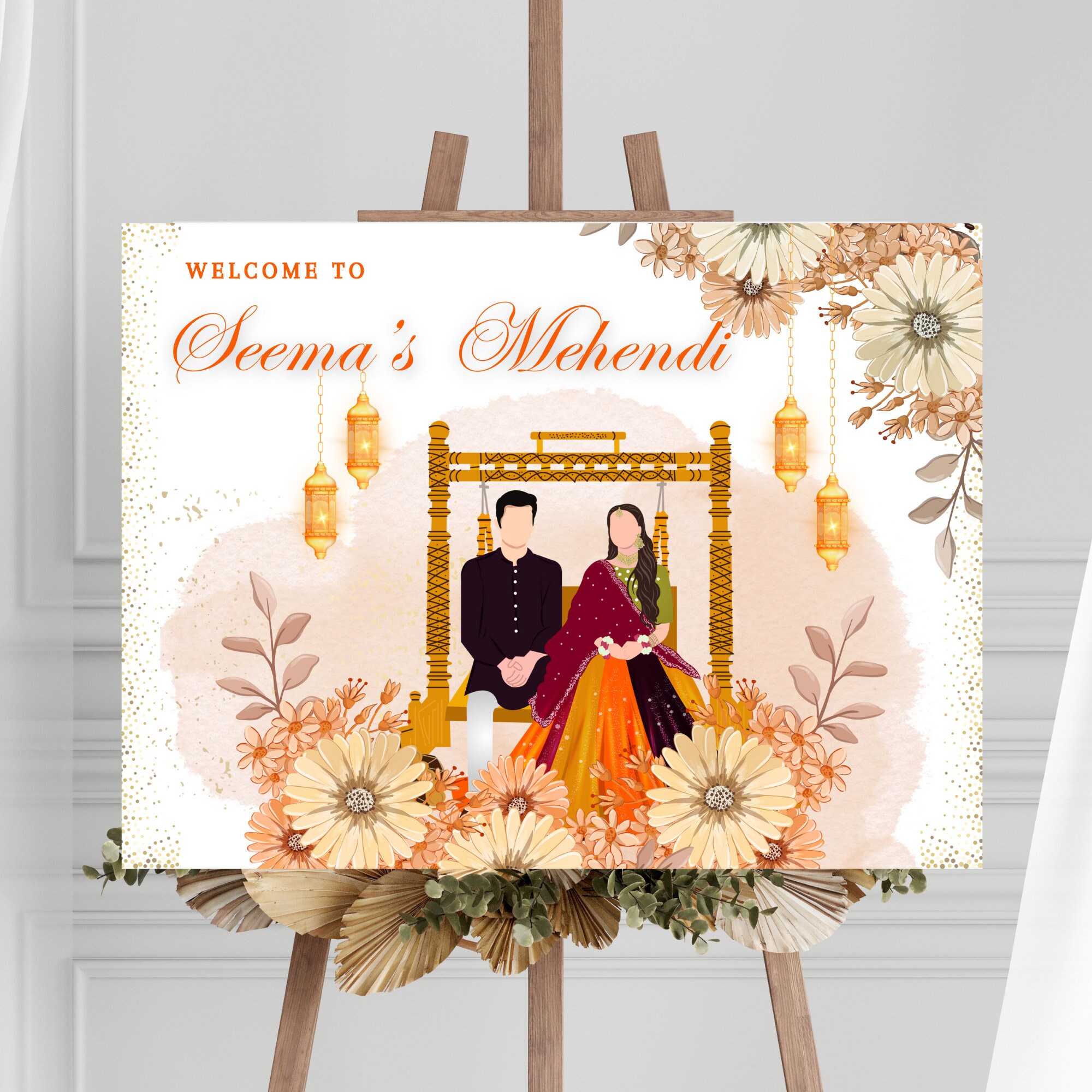 Editable Mehndi Sign Template Printable Wedding Welcome Sign - Etsy