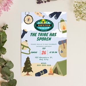 Editable Survivor Birthday Invitation: Explorer Adventure Party - Etsy