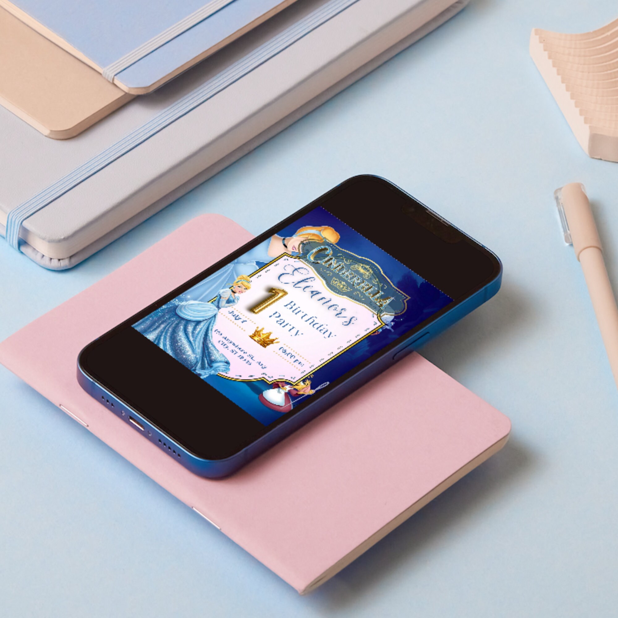 Editable Cinderella Birthday Invitation, Printable Cinderella ...