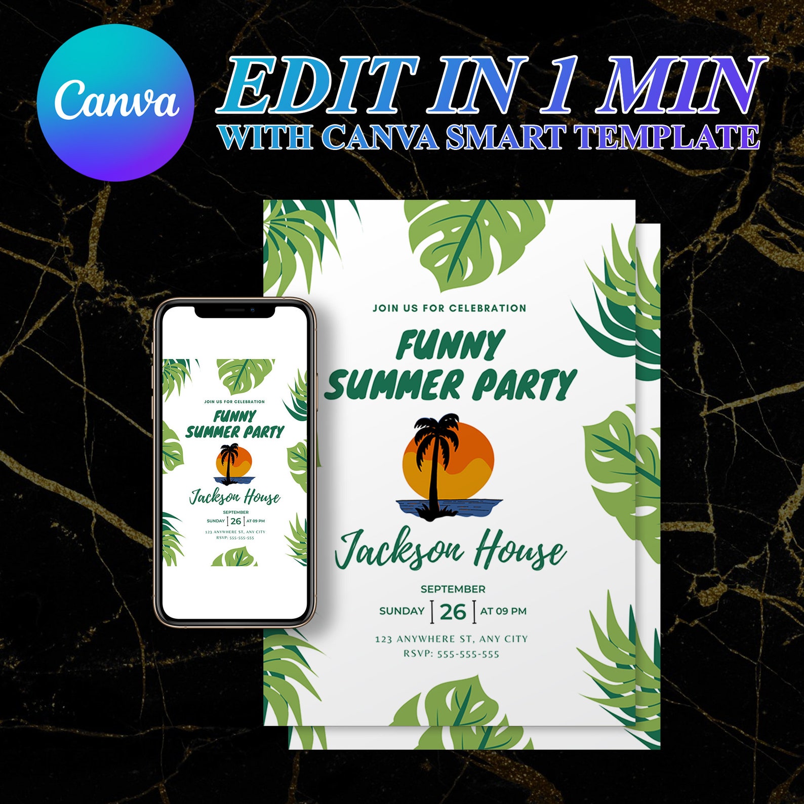 Editable Funny Summer Party Invite, Digital End of Summer Party ...