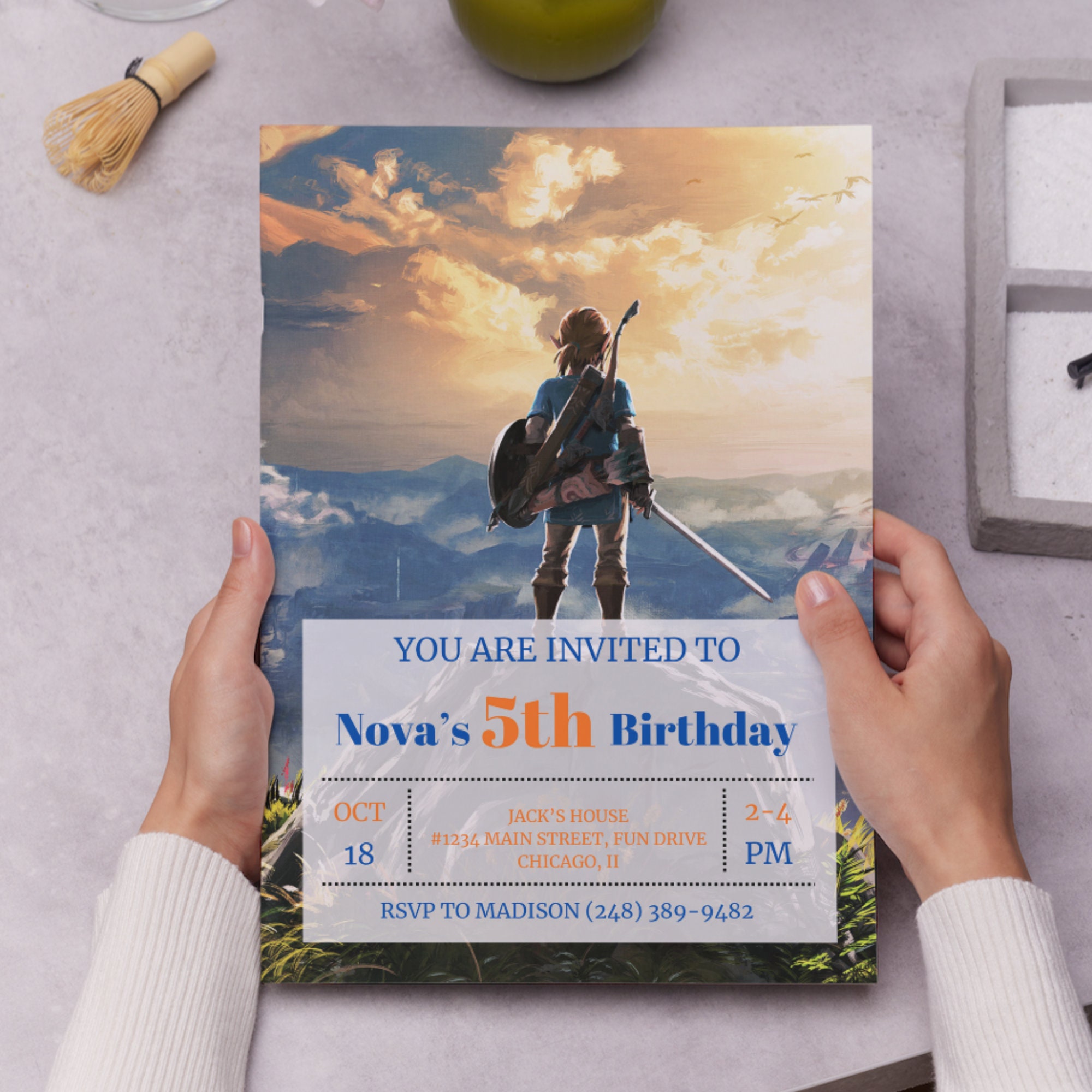 Editable Zelda Birthday Invitation: Printable Canva Template - Etsy