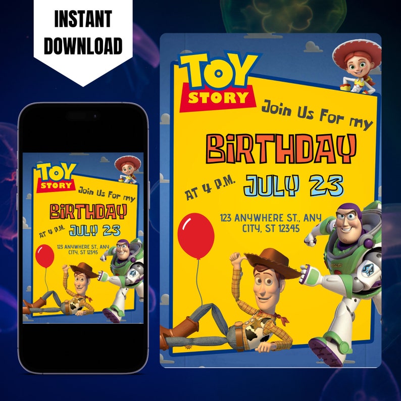 Editable Toy Story Birthday Invitation Printable Toy Story - Etsy