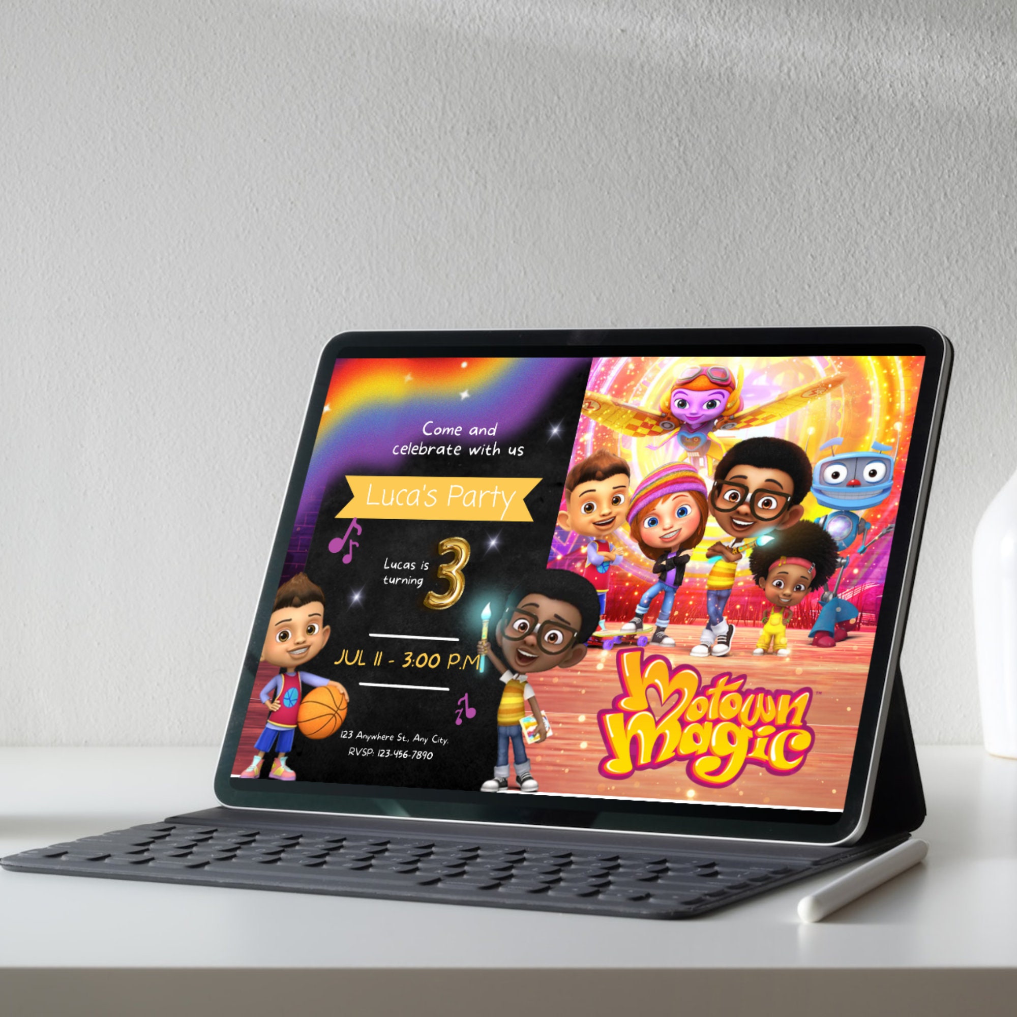 Editable Motown Magic Birthday Invitation, Digital Motown Magic ...