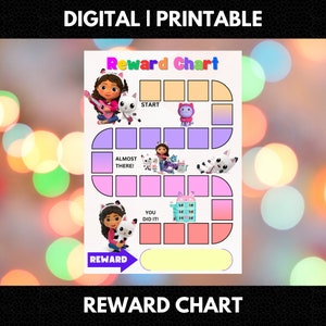 Gabby Dollhouse Reward Chart, Printable Gabby Behavior Chart, Digital ...