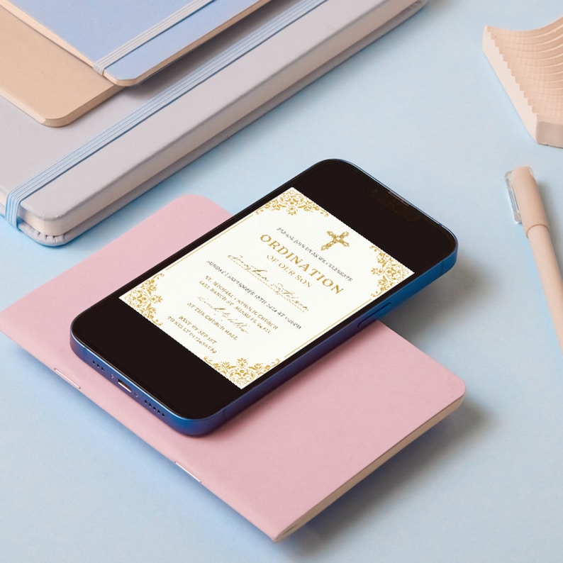 Editable Catholic Priest Ordination Invitation, Printable Ordination ...