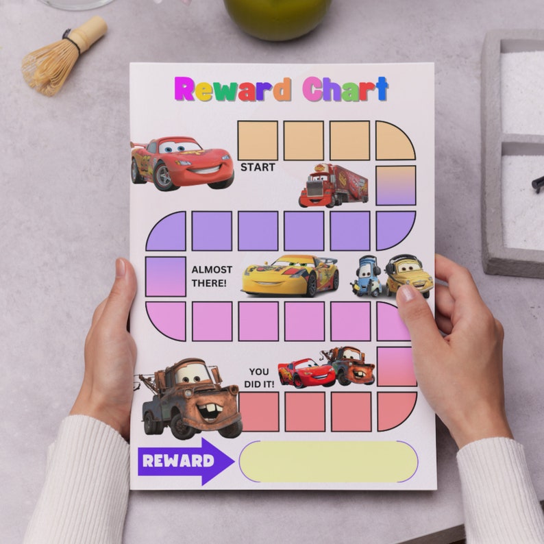 Cars Reward Chart, Printable Cars Behavior Chart, Digital Cars Reward ...