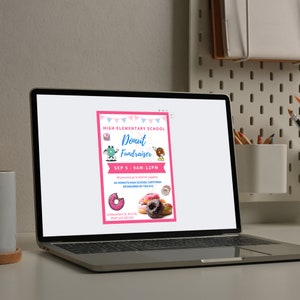 Editable Donut Fundraiser Flyer Template, Digital Donut Flyer ...