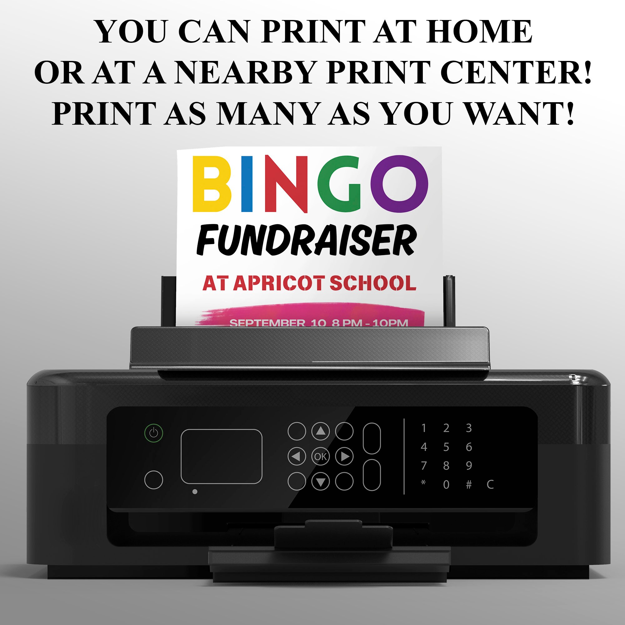 Editable Bingo Fundraiser Flyer Template, Digital Bingo Night Flyer ...
