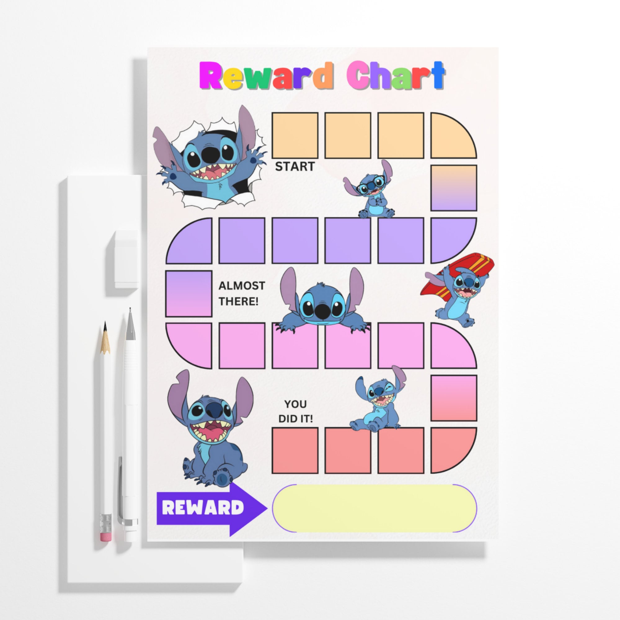 Stitch Reward Chart, Printable Stitch Behavior Chart, Digital Stitch ...