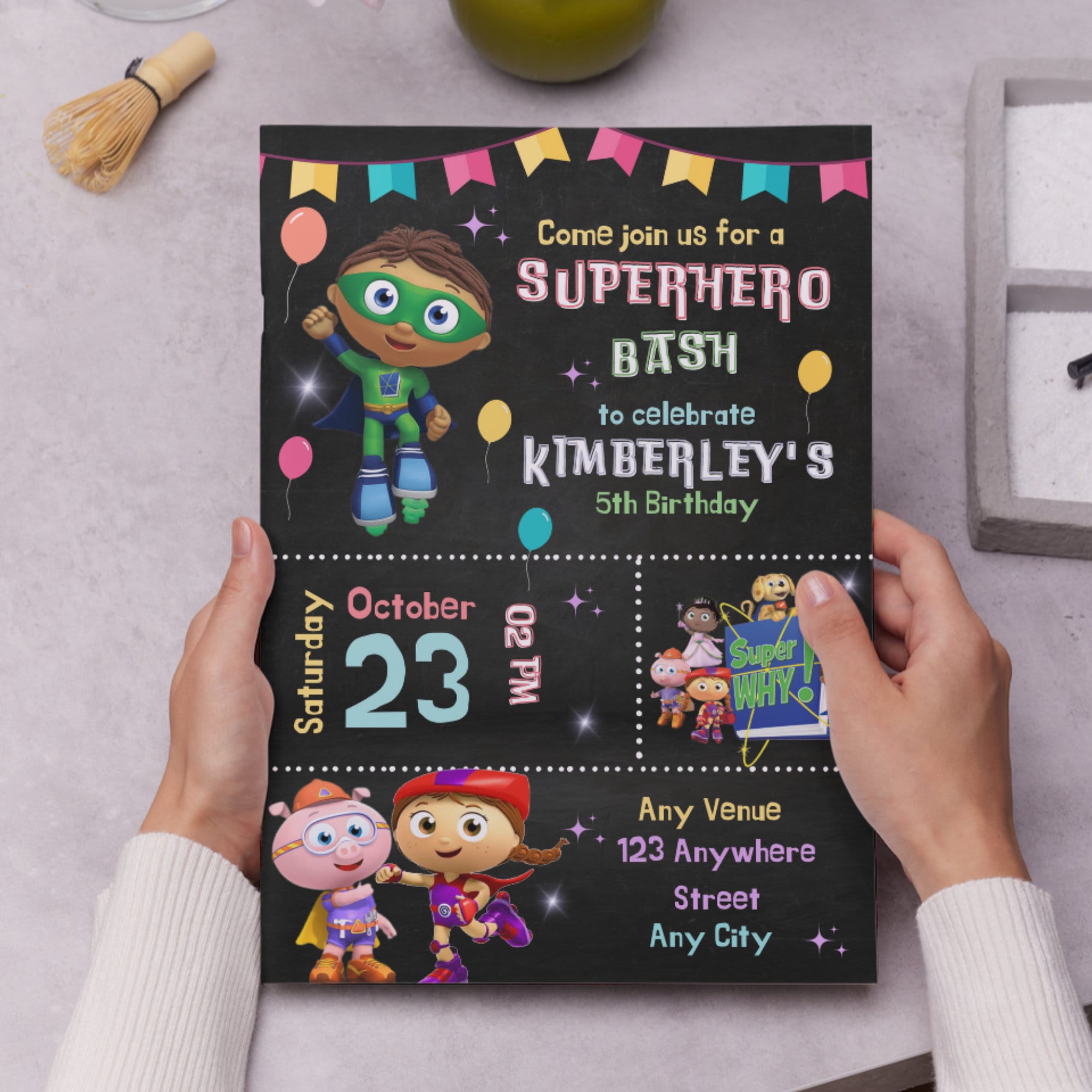 Editable Super Why Invitation Template, Printable Super Why Birthday ...