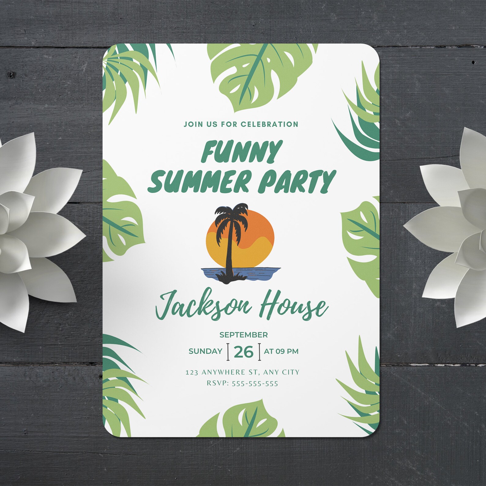 Editable Funny Summer Party Invite, Digital End of Summer Party ...
