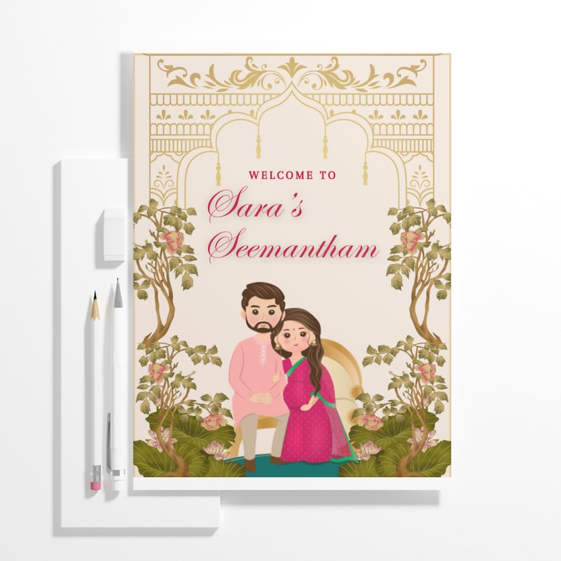 Editable Seemantham Sign Template, Sreemantham Decor Printable Baby ...