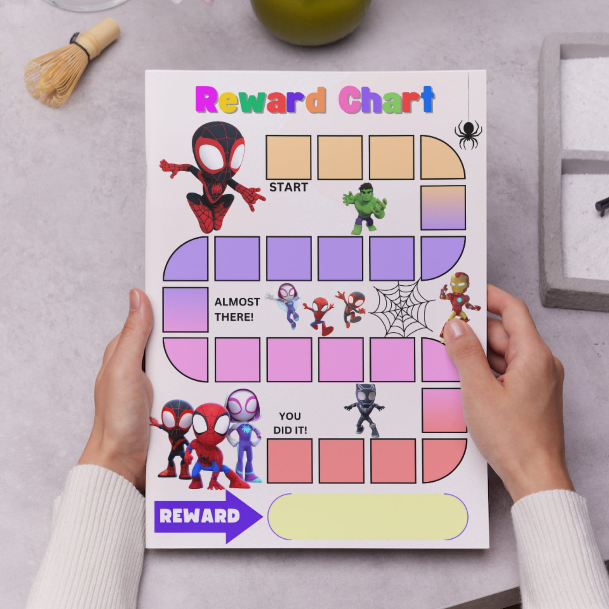 Spidey Reward Chart, Printable Spidey Behavior Chart, Digital Spidey ...