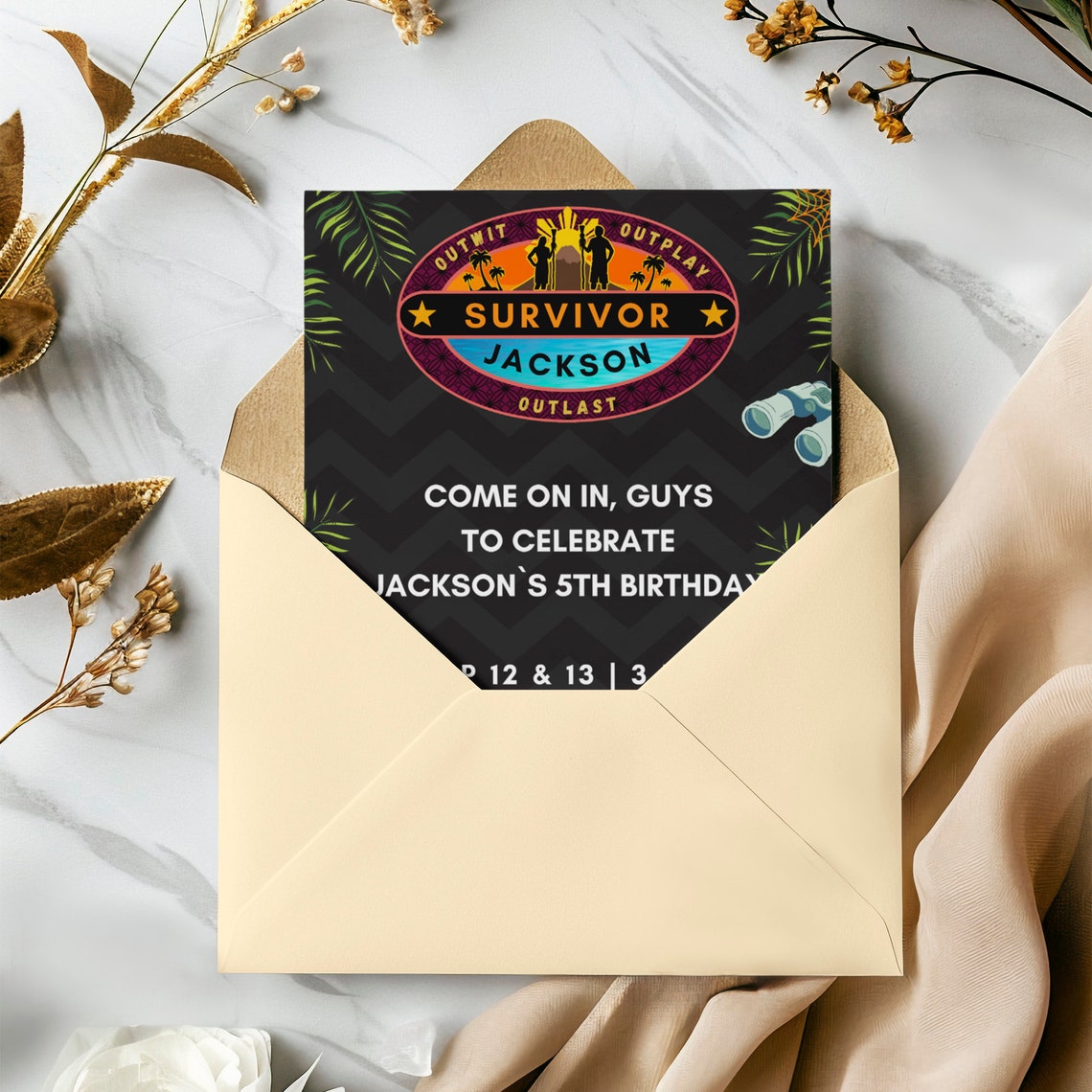 Editable Survivor Birthday Invitation: Explorer Adventure Party - Etsy