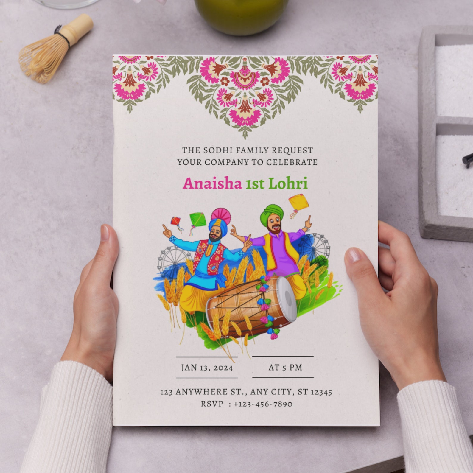 Editable Lohri Invitation Printable First Lohri Invite - Etsy