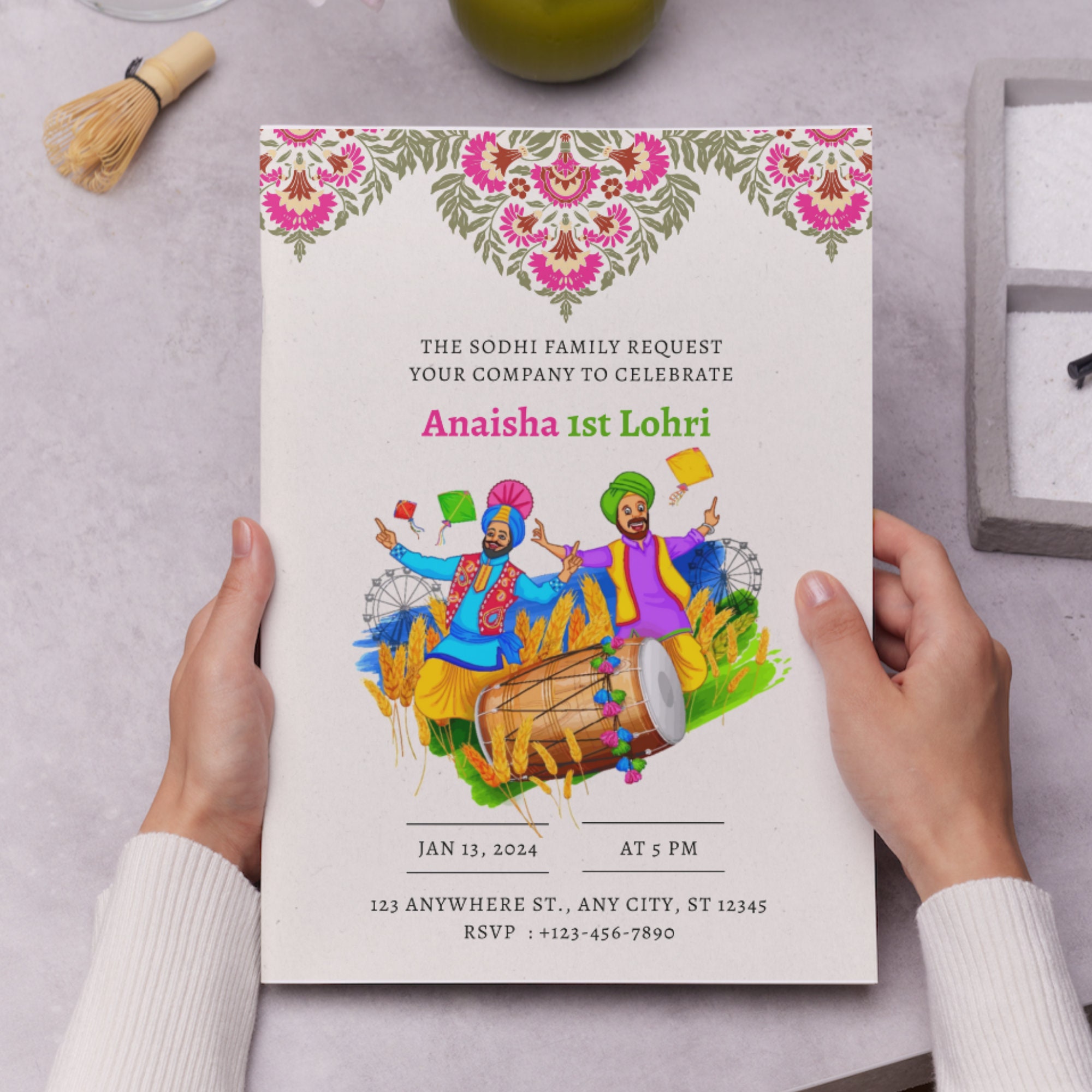 Editable Lohri Invitation Printable First Lohri Invite - Etsy