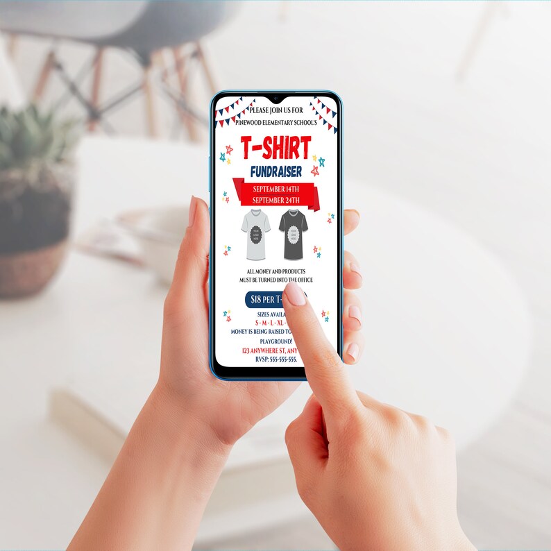 Editable T-shirt Fundraiser Flyer Template, Digital Printable PTO PTA ...
