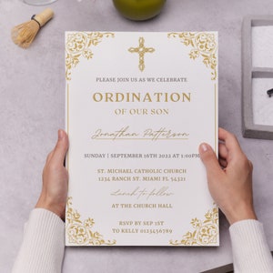 Editable Catholic Priest Ordination Invitation Template - Etsy
