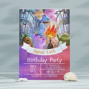 Editable Elemental Birthday Party Invitation, Elemental Invitation ...
