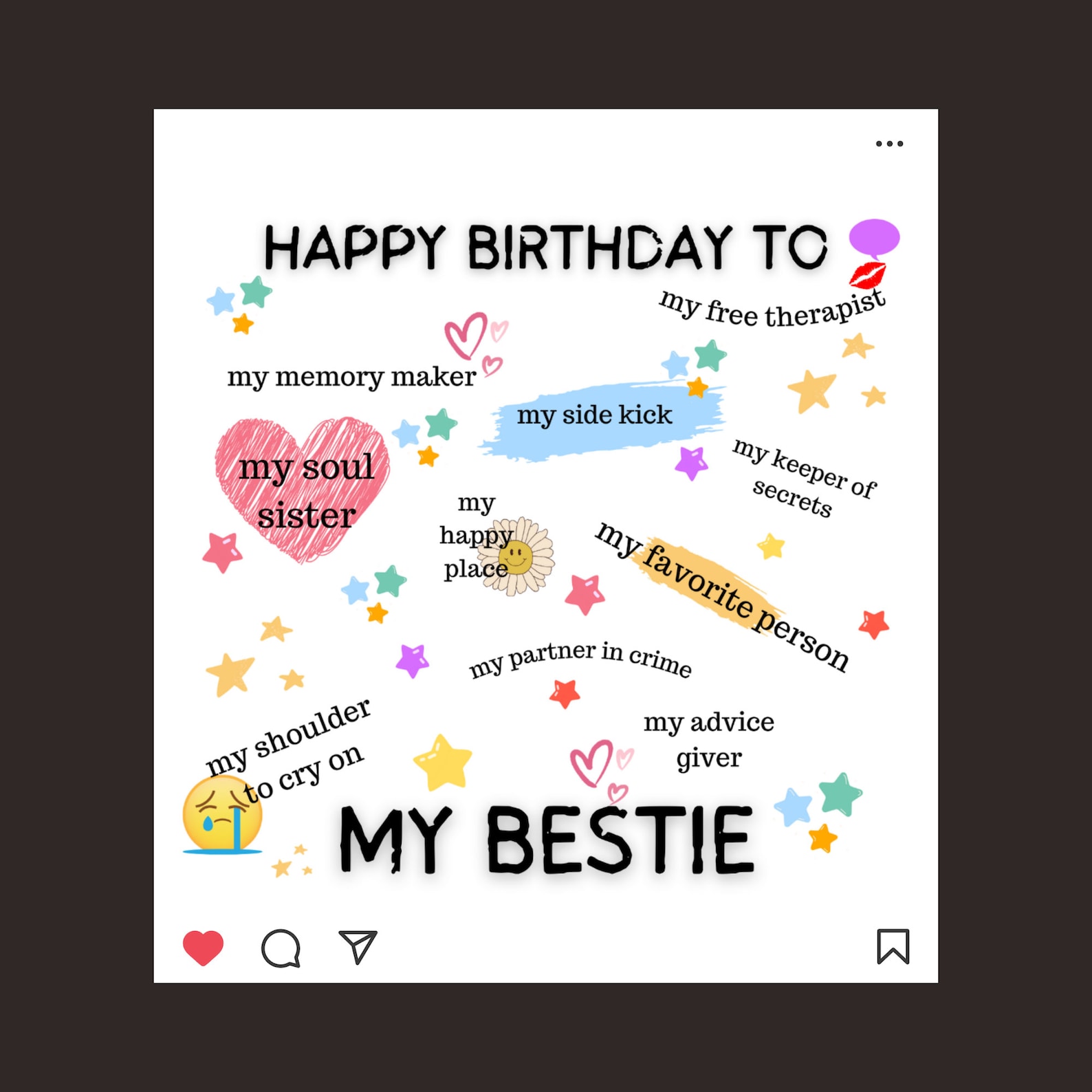 Editable My Bestie Birthday Cards, Printable Best Friend Birthday Card ...