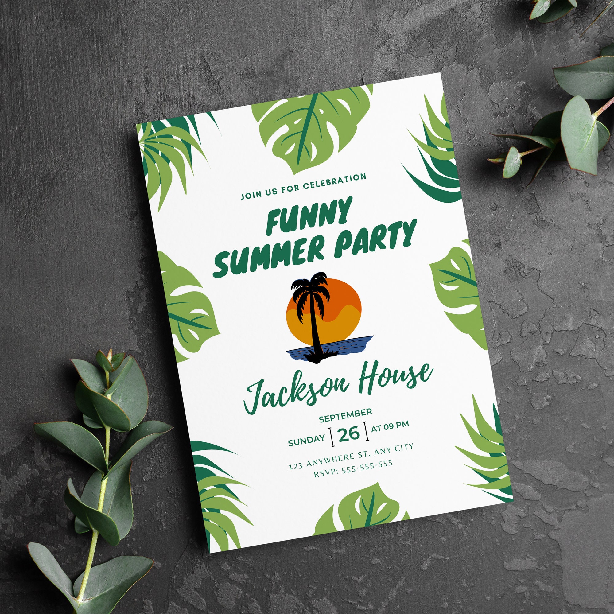 Editable Funny Summer Party Invite, Digital End of Summer Party ...