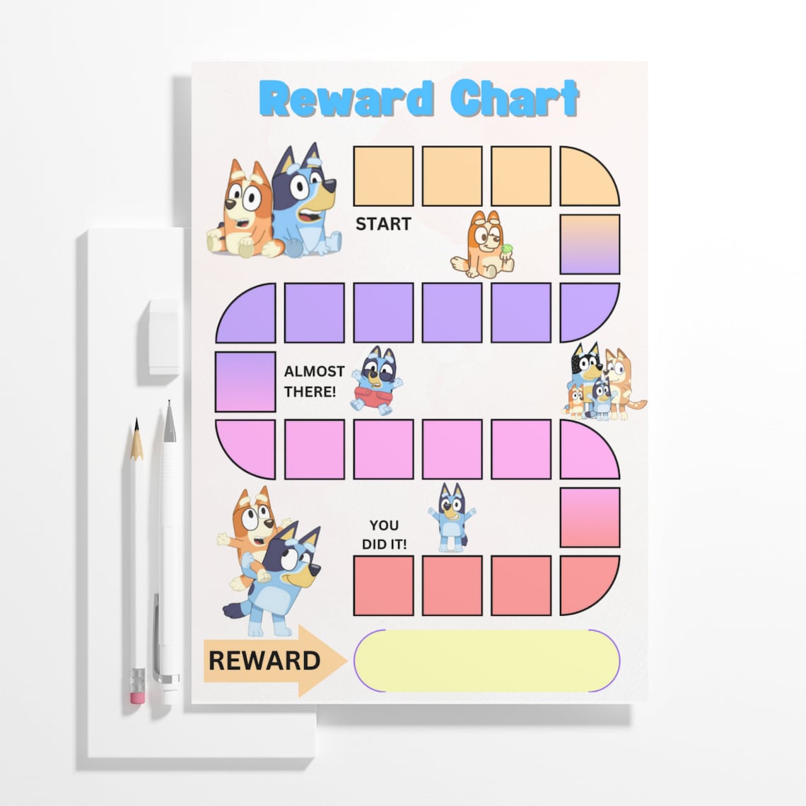 Bluey Reward Chart, Printable Bluey Potty Training Chart, Digital Bluey ...