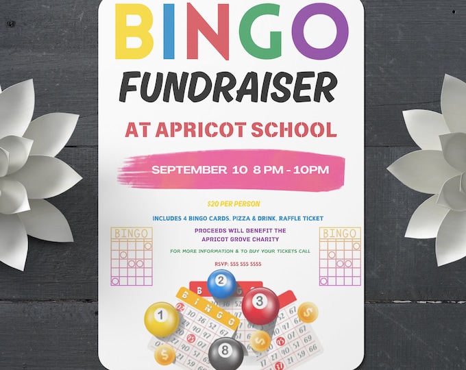 Editable Bingo Fundraiser Flyer Template, Digital Bingo Night Flyer ...