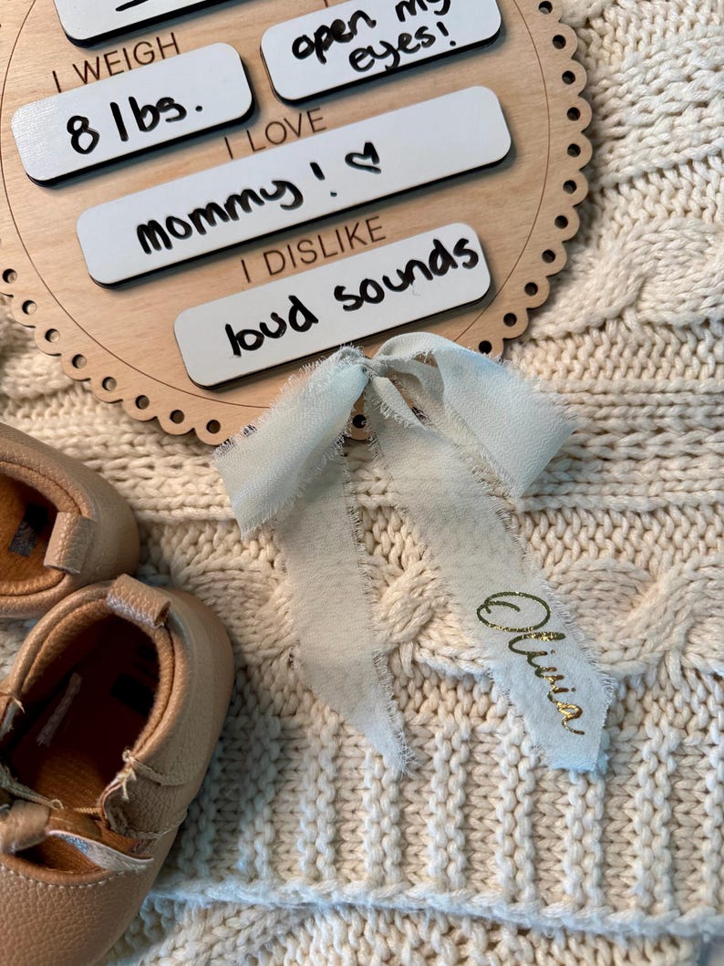 Personalized Reusable Baby Milestone Board, Vintage Coquette Photo Prop ...