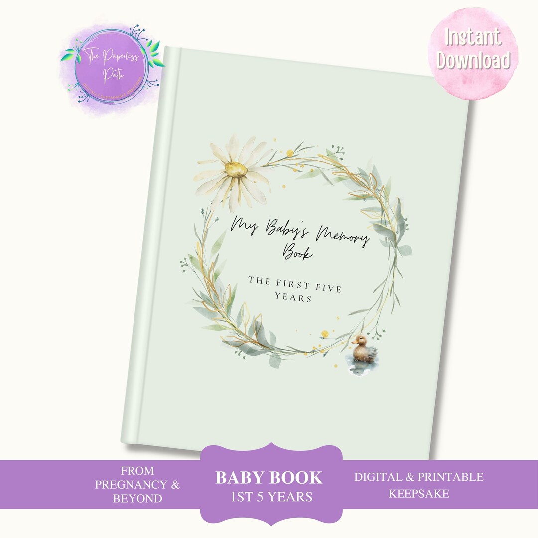 Digital Baby Journal - Printable Baby Book, Memory Book for New Mums ...