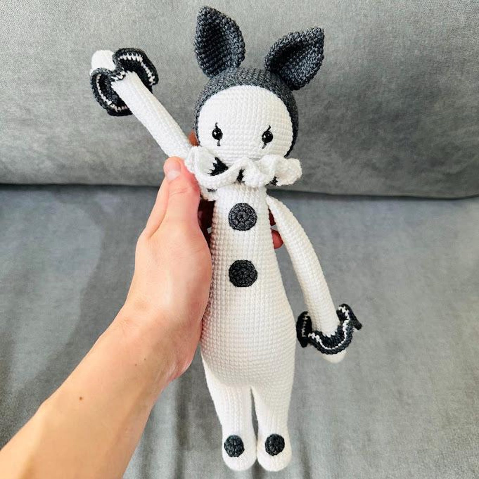 Pierrot Doll With Ears: Plush Mime Clown Gift - Etsy