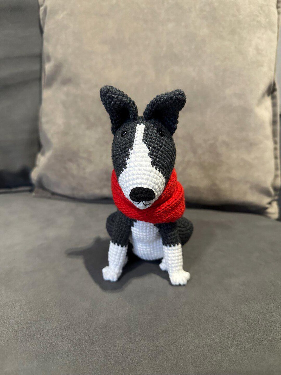 Adorable Bull Terrier Stuffed Dog: Handmade Plush Toy (6 Inches) - Etsy
