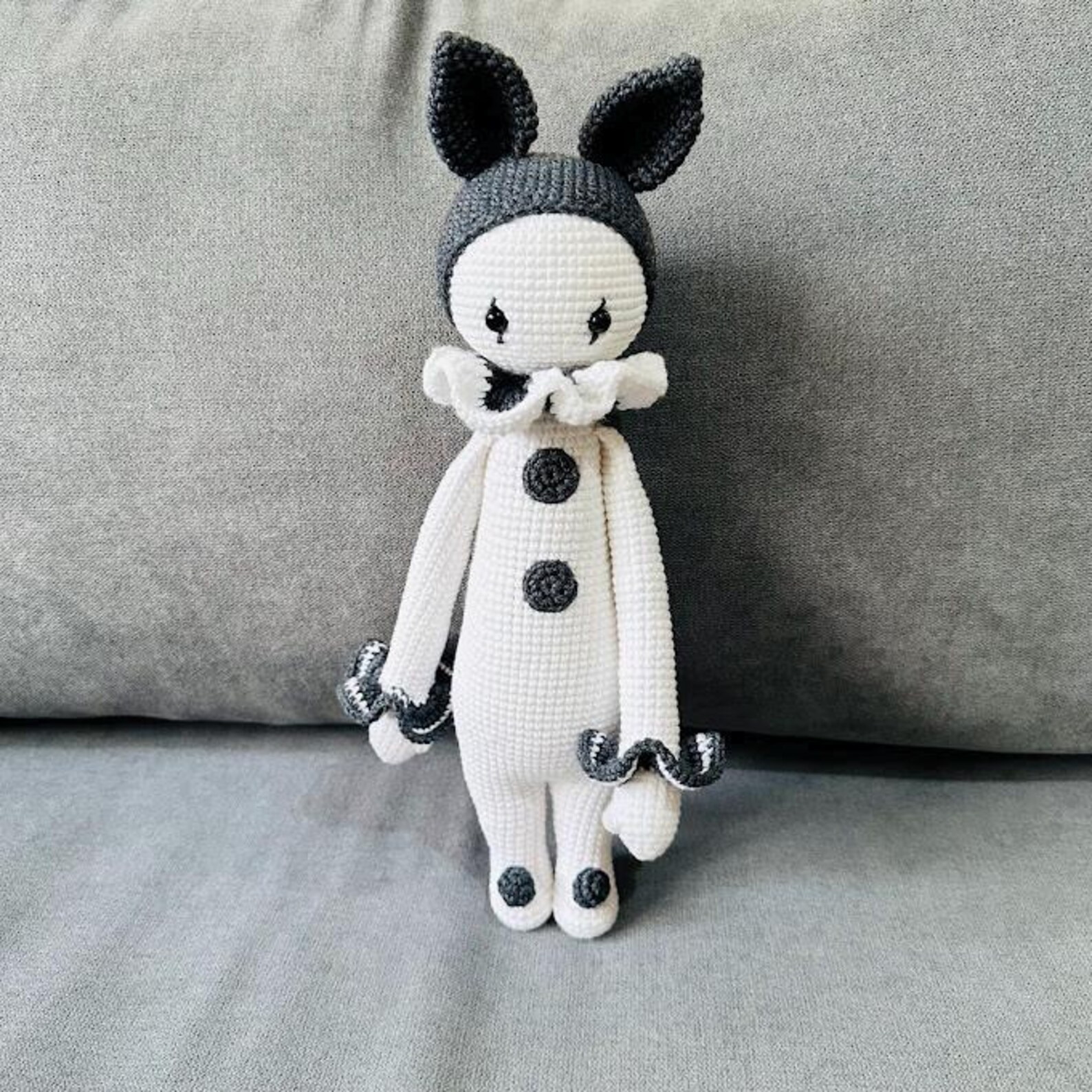 Pierrot Doll With Ears: Plush Mime Clown Gift - Etsy