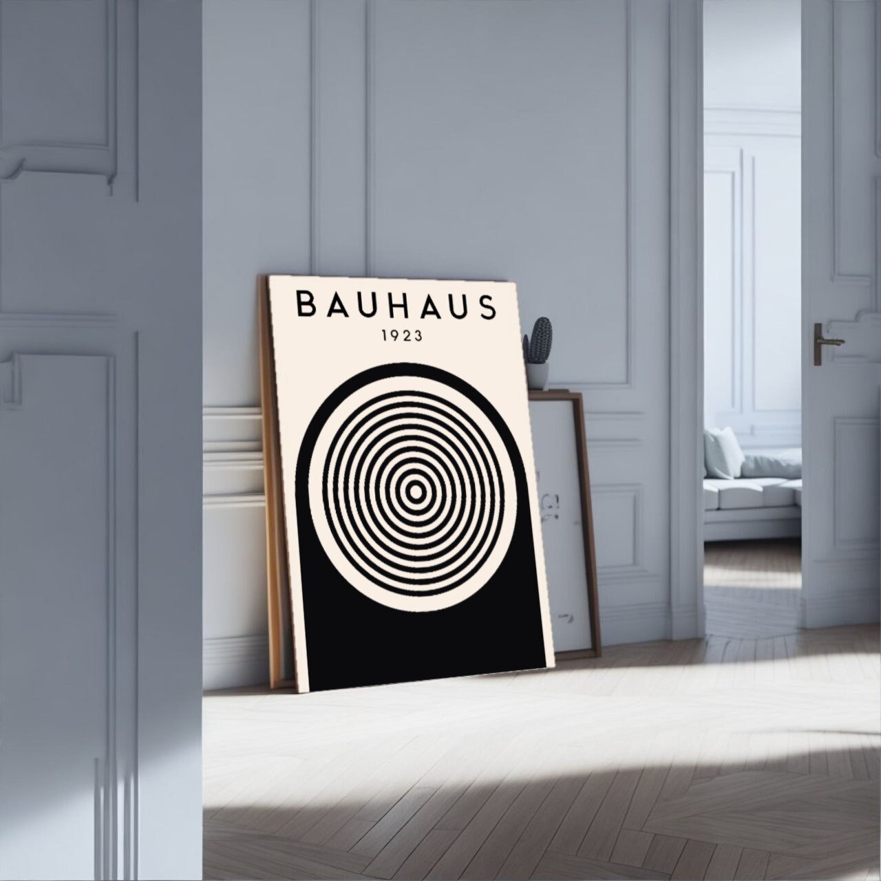 Bauhaus White Radius Poster Bauhaus Vintage Print Abstract Wall Art ...
