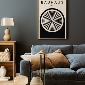Bauhaus White Radius Poster Bauhaus Vintage Print Abstract Wall Art ...
