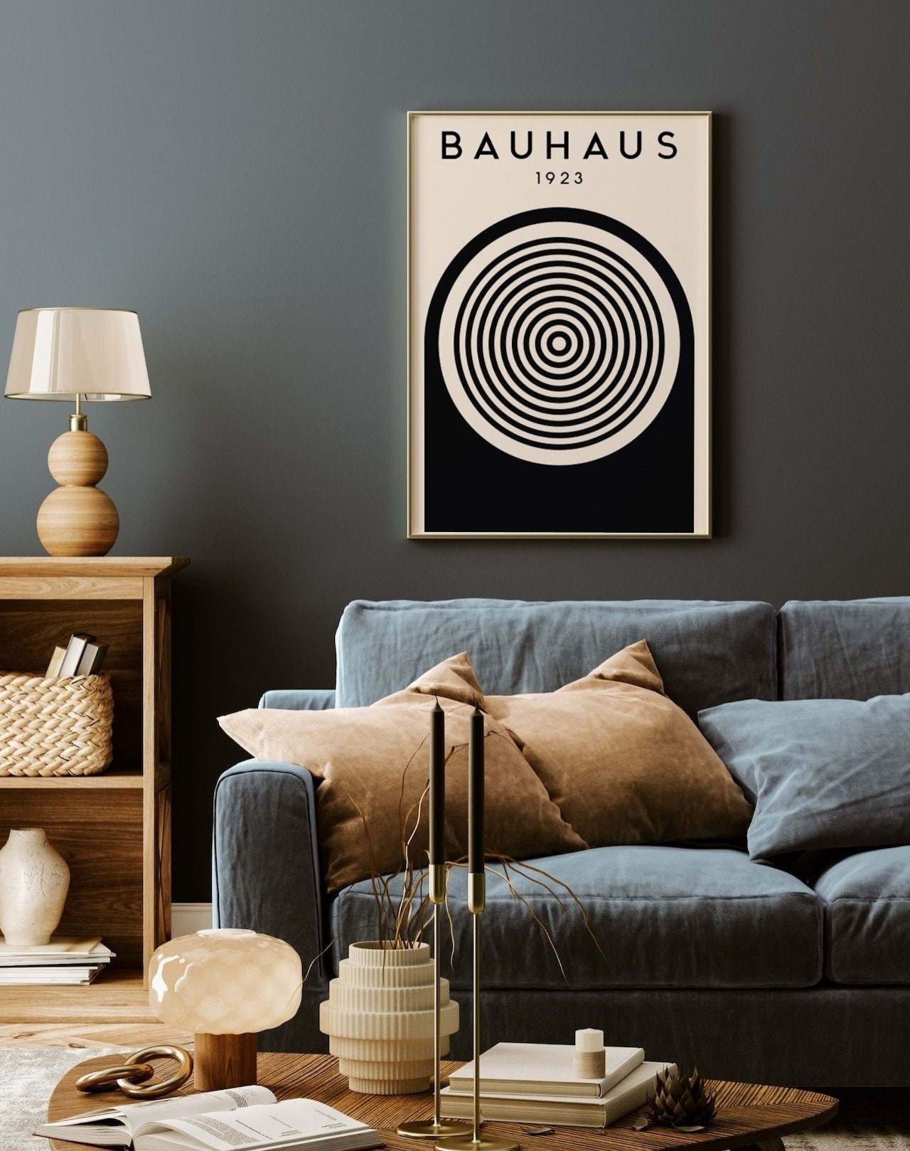 Bauhaus White Radius Poster Bauhaus Vintage Print Abstract Wall Art ...