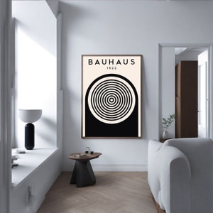 Bauhaus White Radius Poster Bauhaus Vintage Print Abstract Wall Art ...