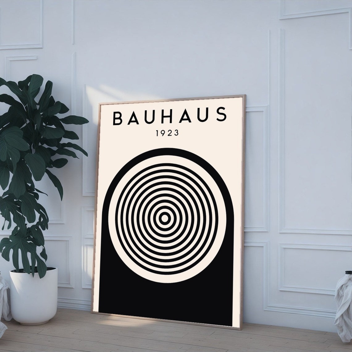 Bauhaus White Radius Poster Bauhaus Vintage Print Abstract Wall Art ...